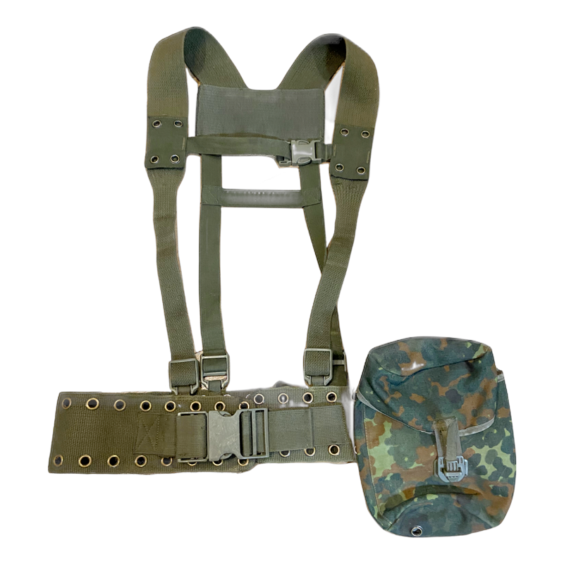 German Load Harness Belt and Flecktarn Pouch | The Liberty Quartermaster